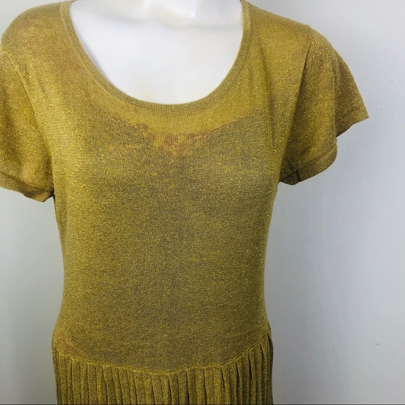 ASOS | Dresses | Asos Gold Semi Pleated Buttoned Back Dress | Poshmark